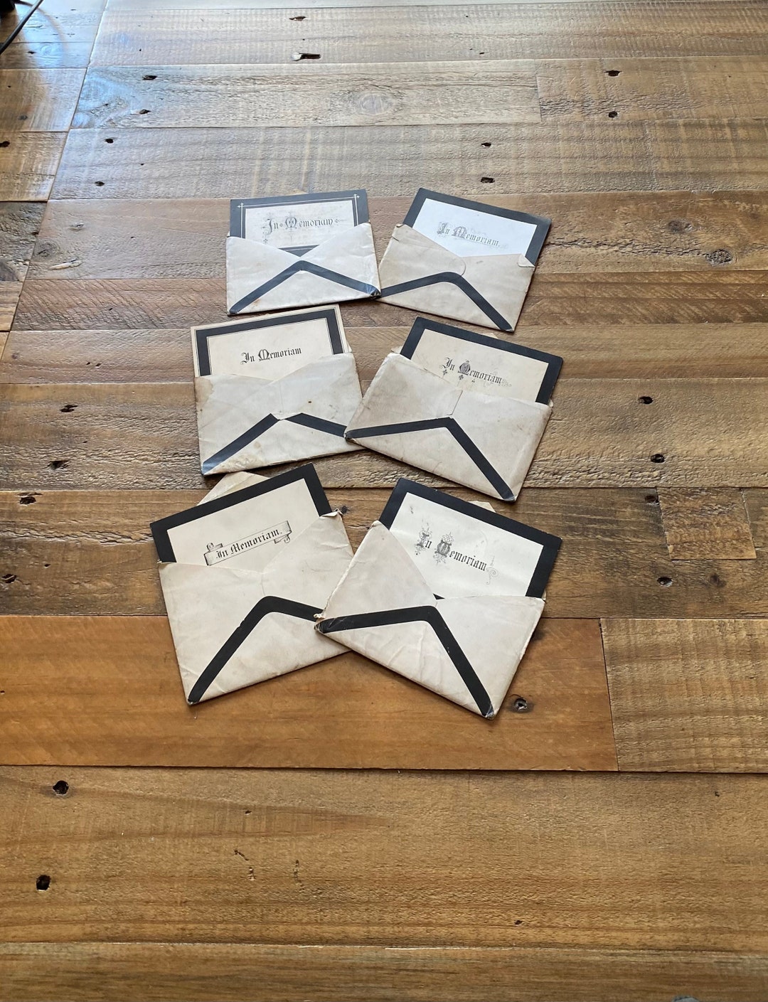 Six Victorian in Memoriam Funeral Cards With Envelopes. Remembrance ...