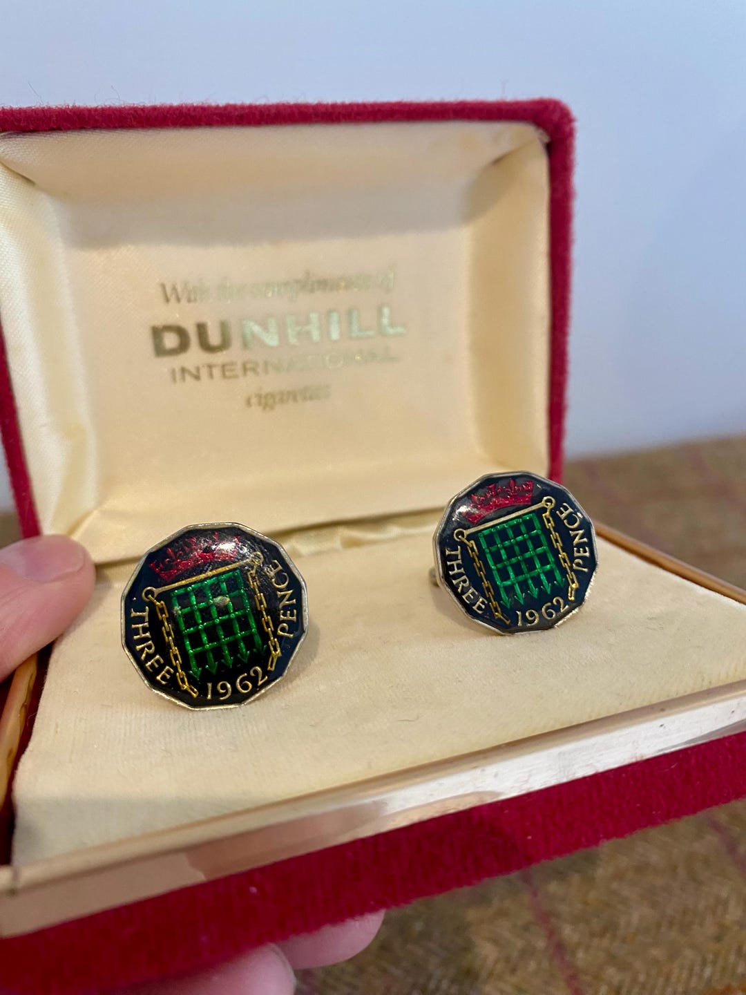 A Pair of Queen Elizabeth II Enamel Coin Cufflinks in Vintage Jewellery ...