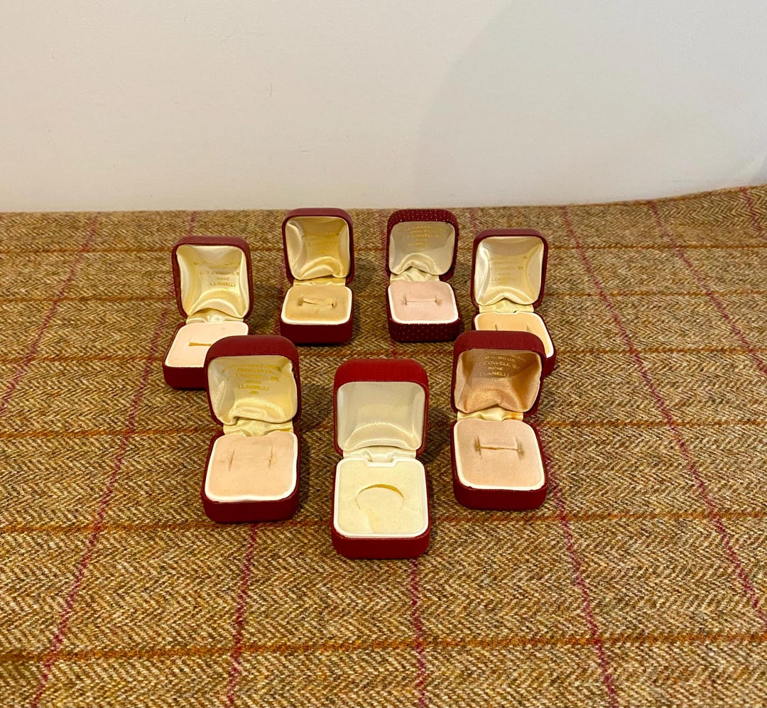 Collection of Seven Vintage Ring Boxes. Retro Jewellery Boxes. the Price is for All Seven ...