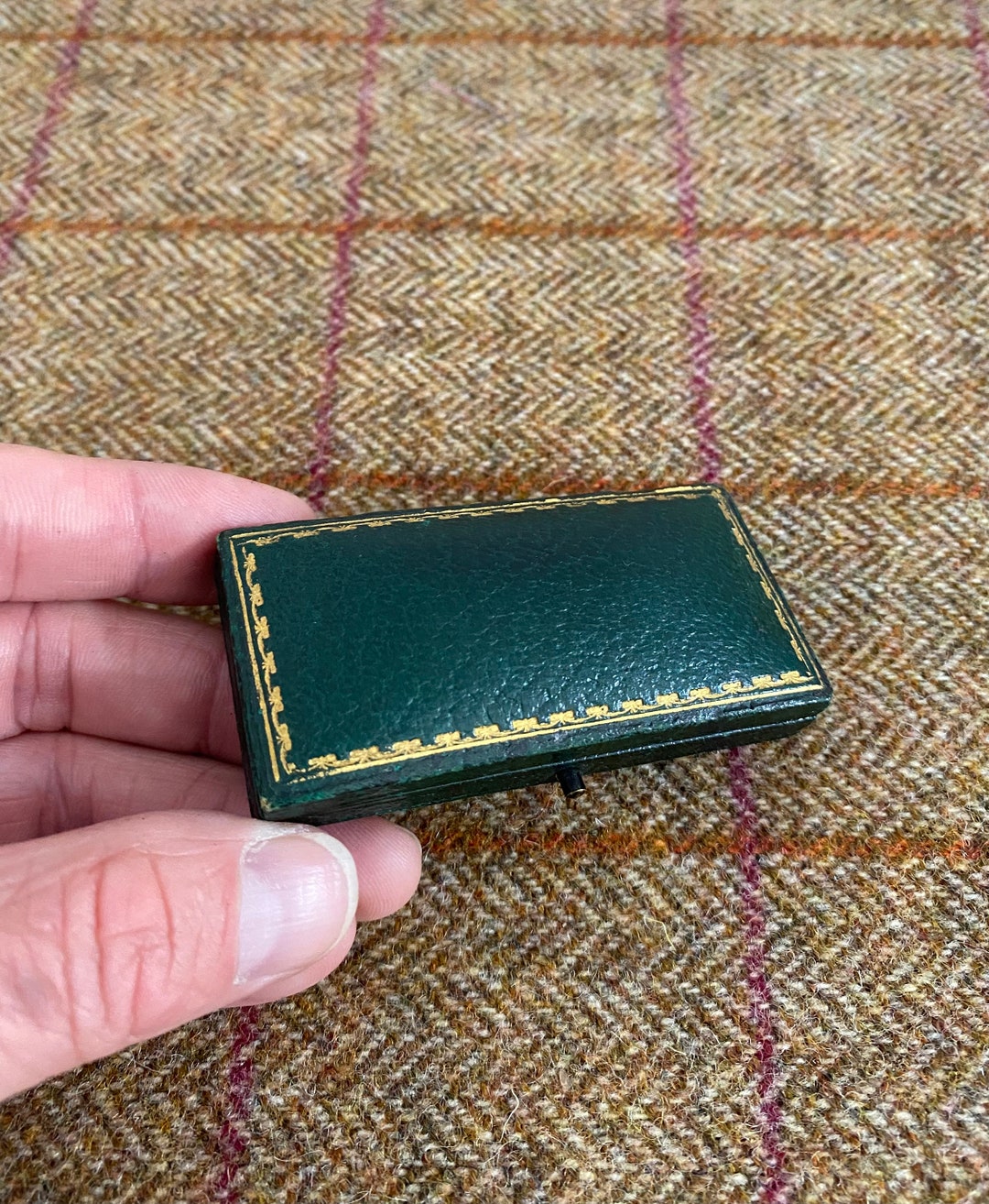 Leather Vintage Jewellery Box. Antique Jewelry Box for a Brooch ...