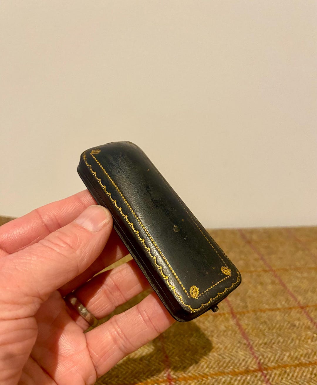 Tooled Leather Antique Jewellery Box. Victorian Jewelry Box for a Pin ...