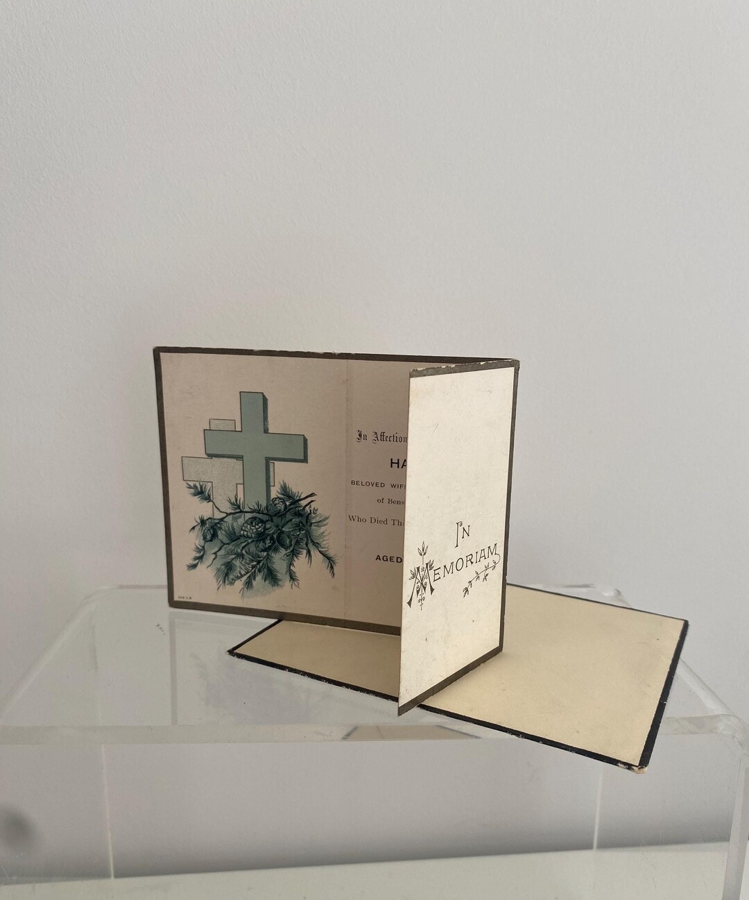Antique Folding in Memoriam Funeral Card. Mourning Card With Envelope ...
