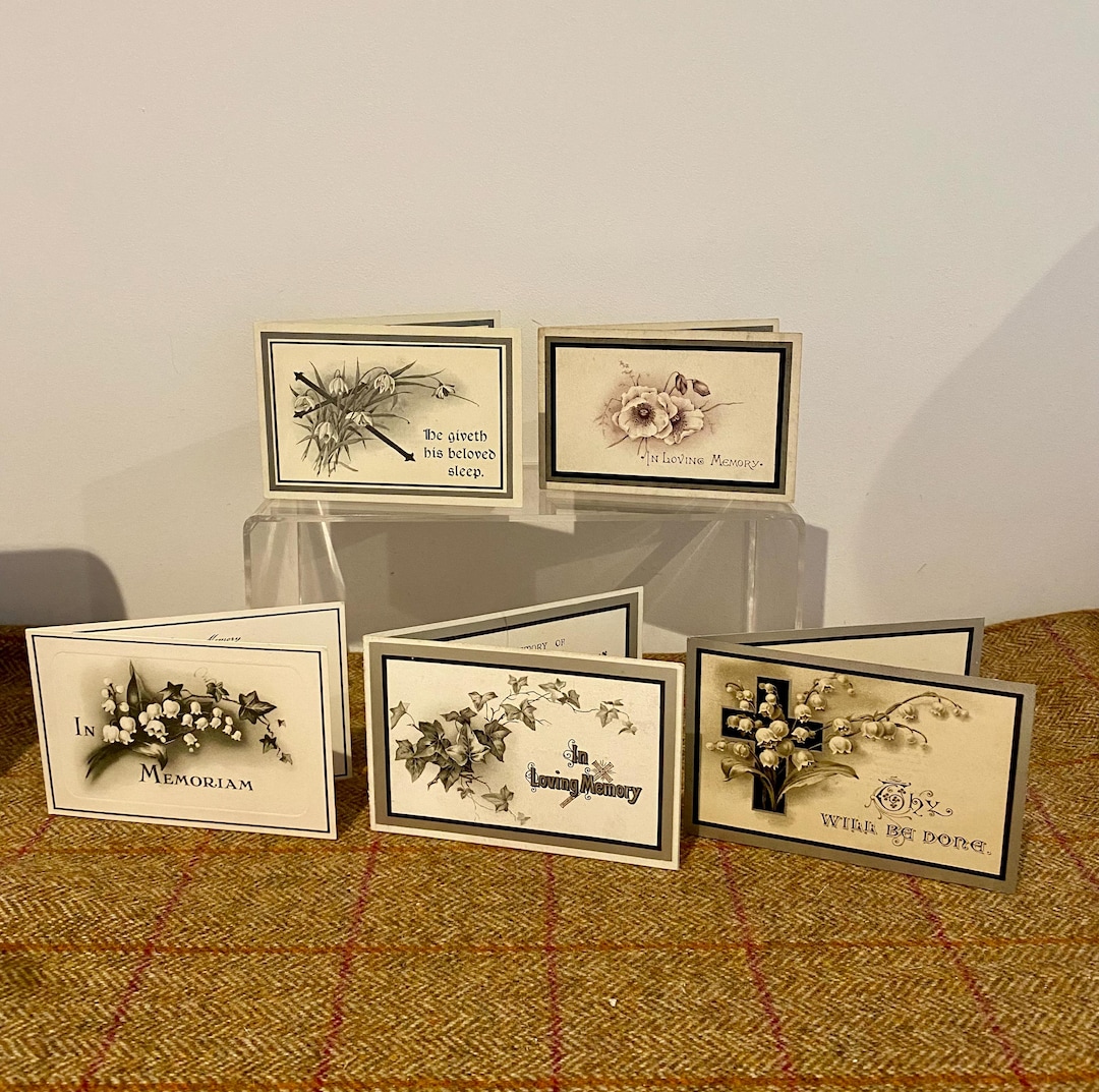 5 X Antique in Memoriam Funeral Cards. Remembrance Cards to Announce ...