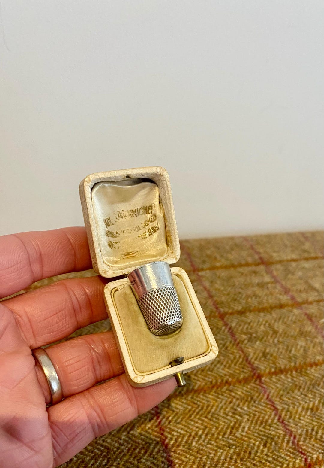 Vintage Sterling Silver Thimble in Small Antique Thimble Case. London ...