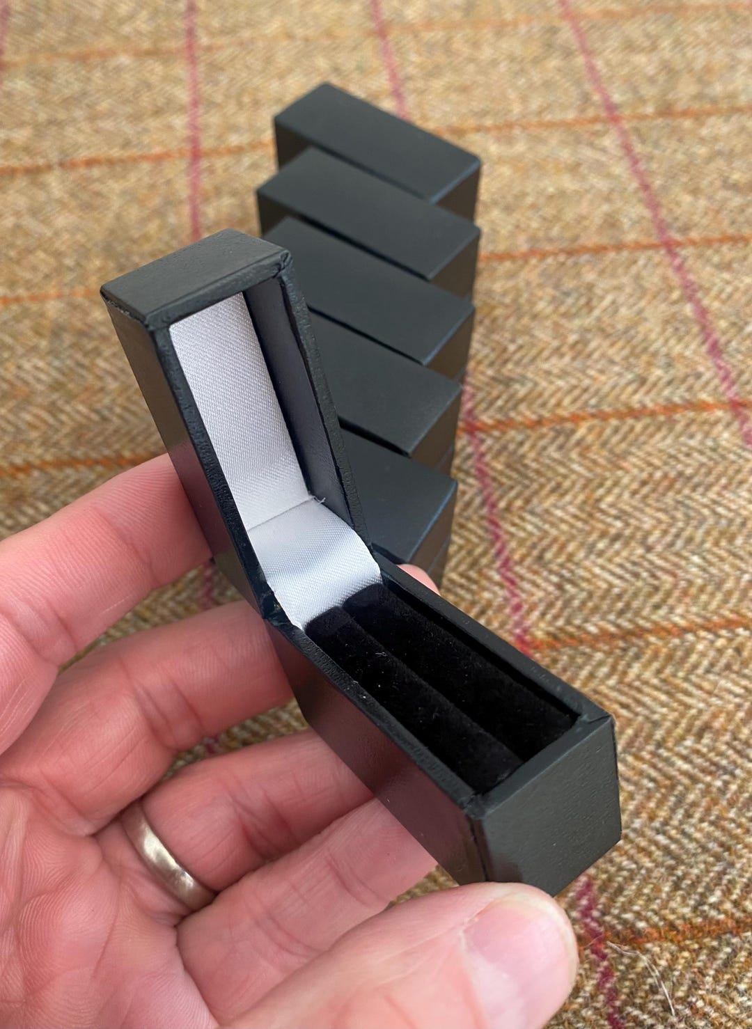 Six Small Ring Boxes. Slim Jewellery Boxes to Display a Ring. Wedding ...