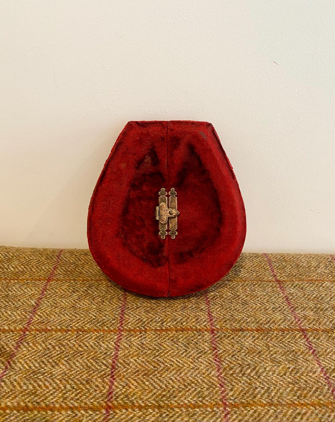 Antique Velvet Box With Double Doors. Vintage Horse Shoe Shaped Velvet ...