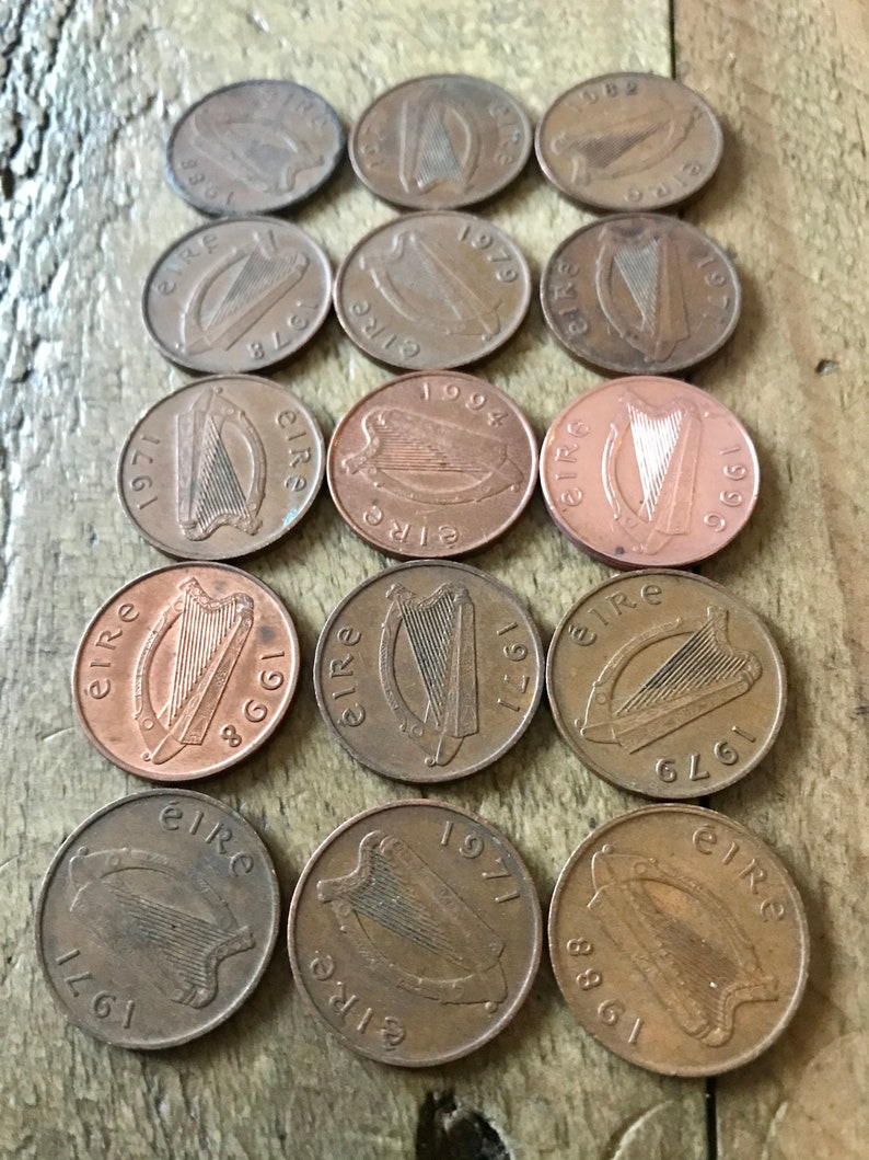 Lucky Irish Penny Coins. Collection of 15 x Vintage Irish | Etsy