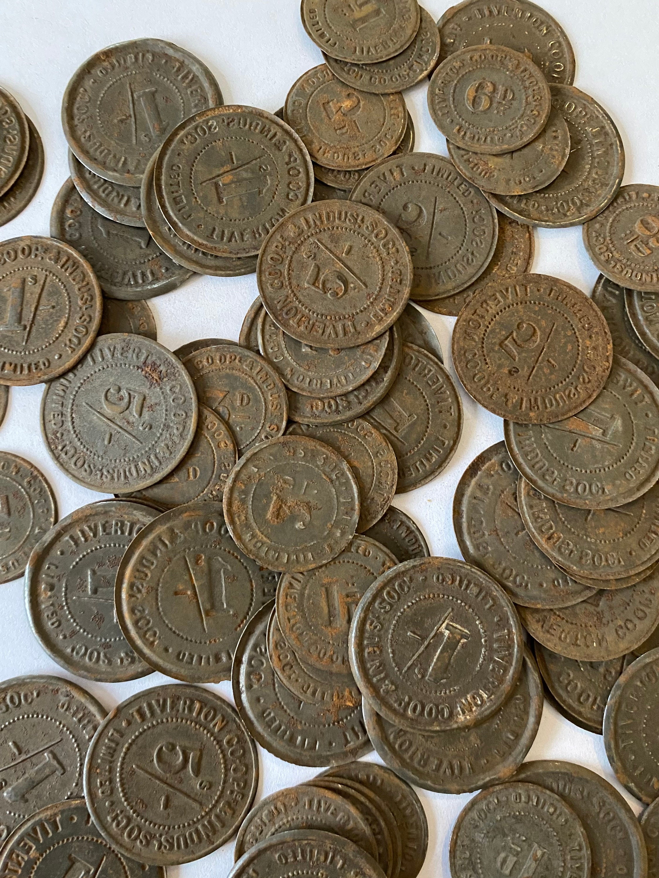 A Collection of 100 X Vintage Co Op Store Tokens. Money | Etsy