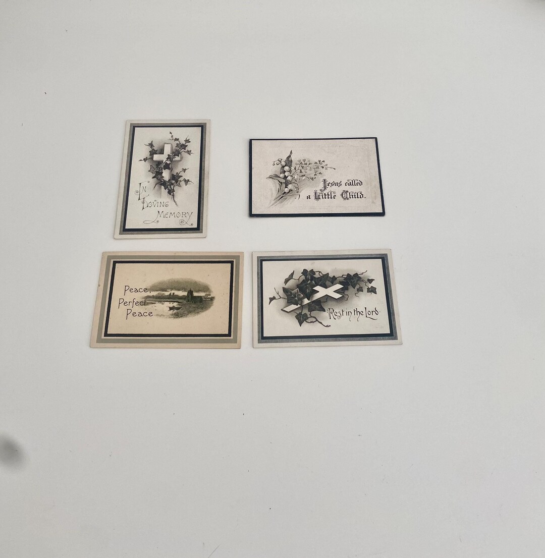 Antique in Memoriam Cards. Remembrance Cards to Announce the Death of ...