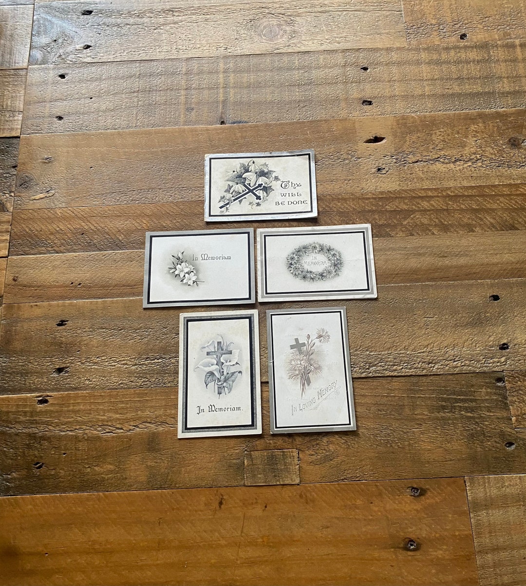 5 X Antique in Memoriam Funeral Cards. Remembrance Cards to Announce ...