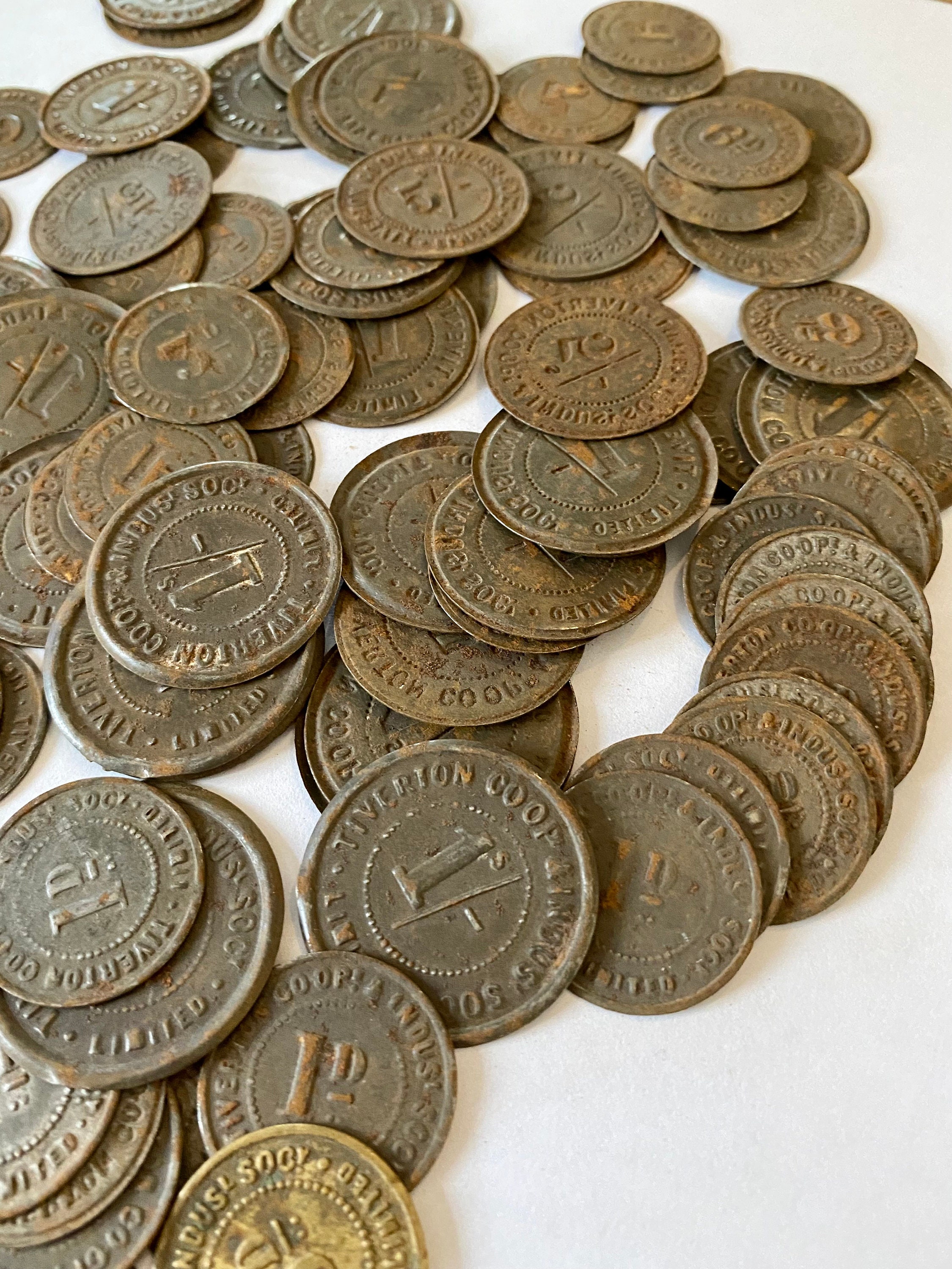 A Collection of 100 X Vintage Co Op Store Tokens. Money | Etsy