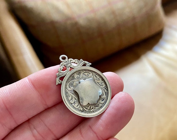 Vintage Solid Silver Pocket Watch Chain Fob. Antique Hallmarked Silver ...