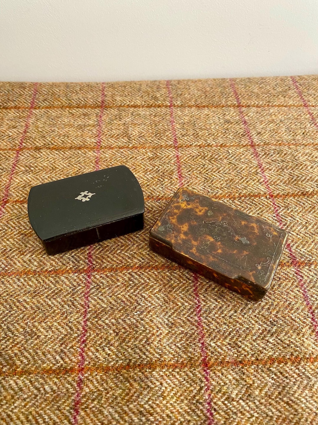 Two Victorian Snuff Boxes. Vintage Jewelry Boxes. Small Antique ...