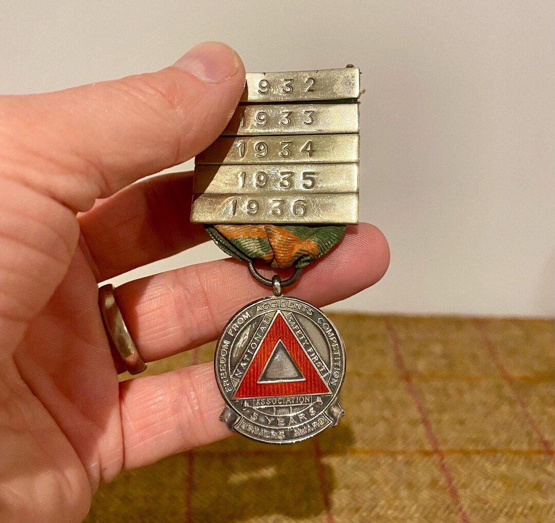 Vintage Solid Silver Safe Driving Medal. Antique Hallmarked Silver ...