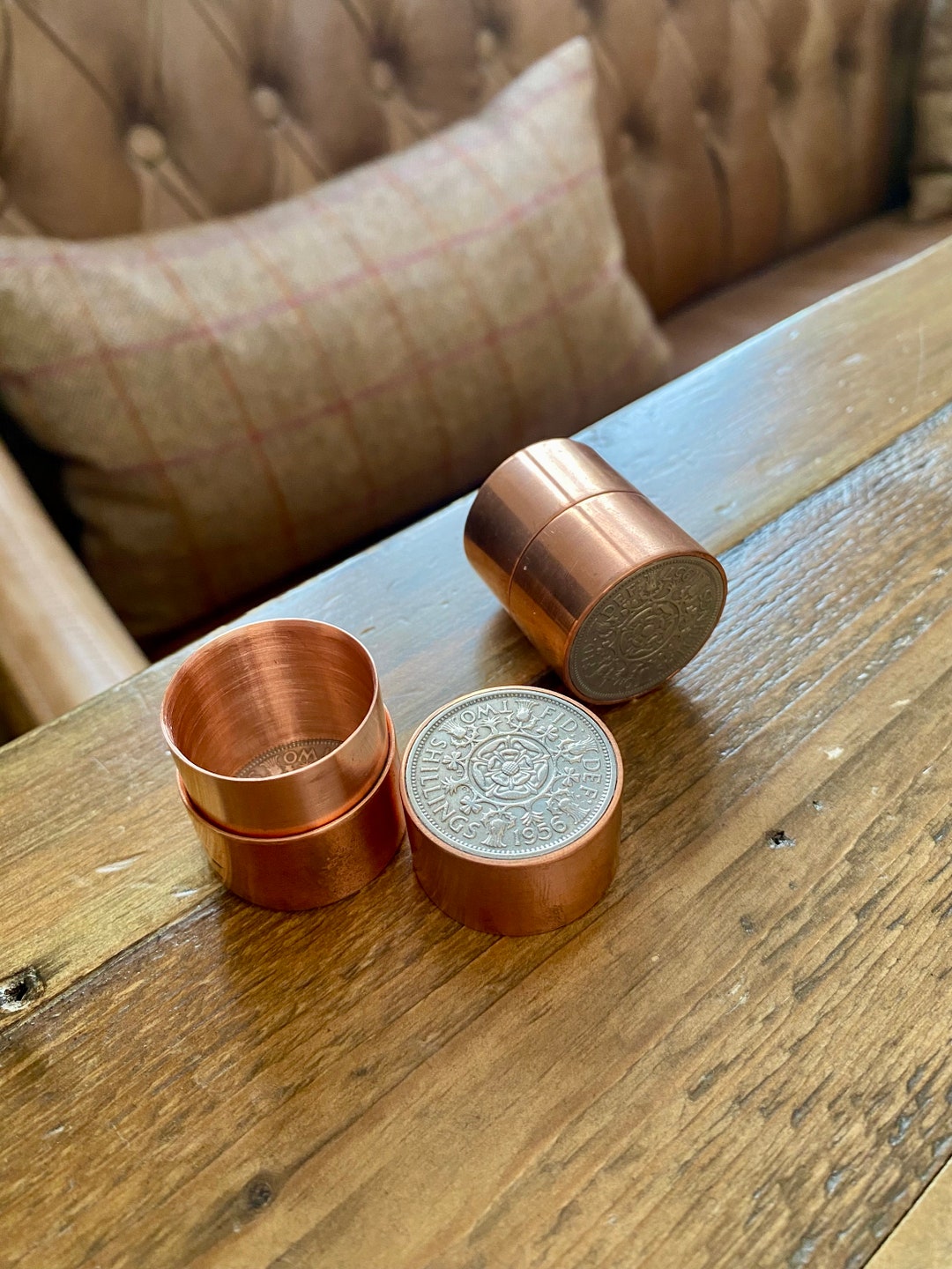 Handmade Coin Medication Box. A Small Pill Box Made From Two Vintage ...