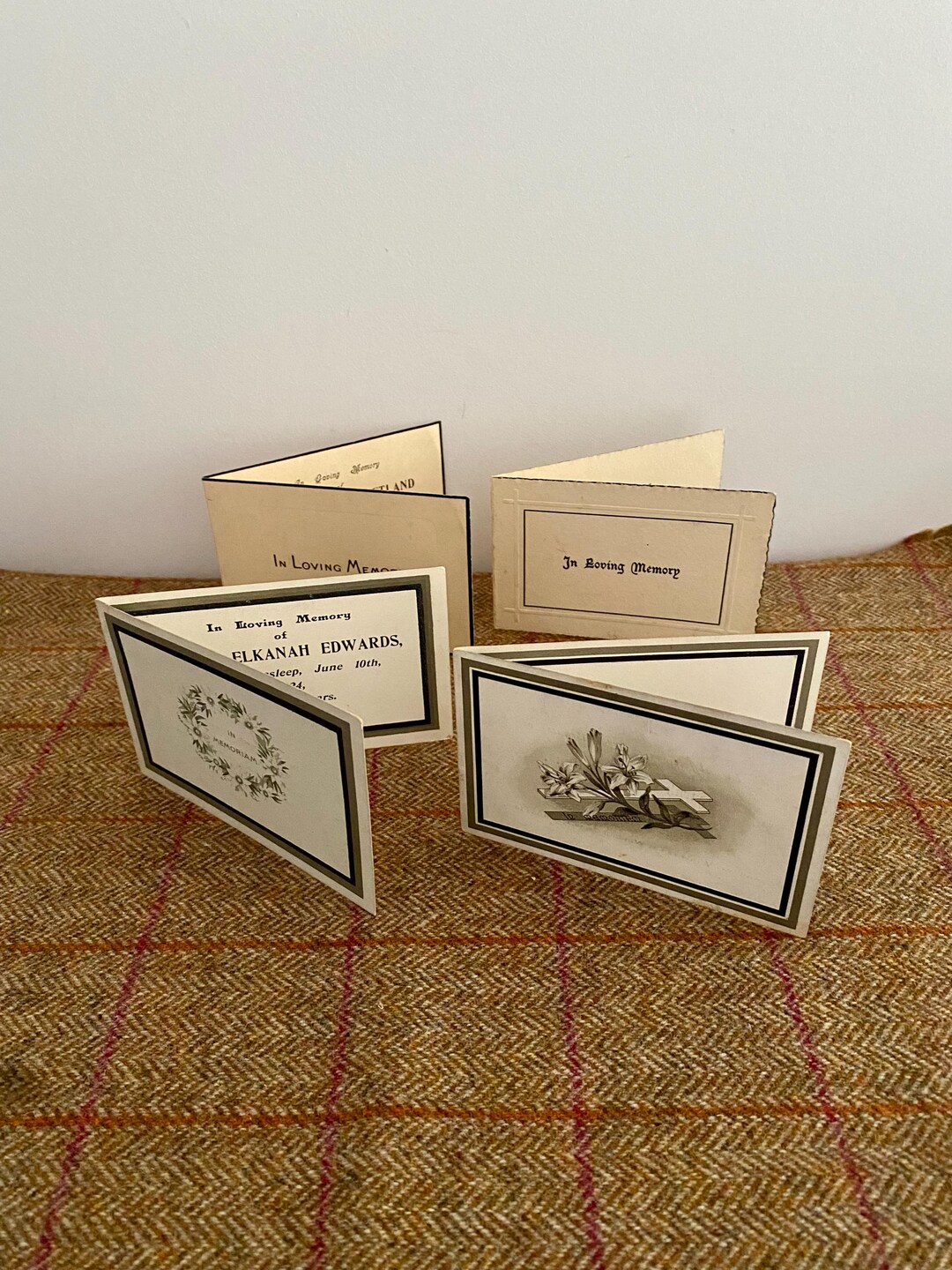 Four Antique in Memoriam Funeral Cards. Remembrance Cards to Announce ...