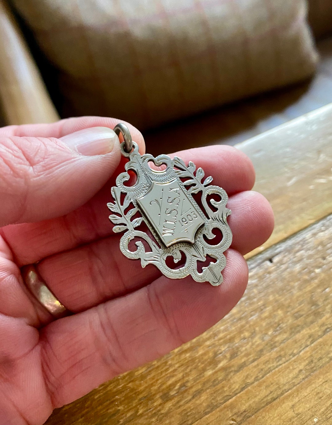 Ornate Vintage Solid Silver Pocket Watch Chain Fob. Antique Silver ...