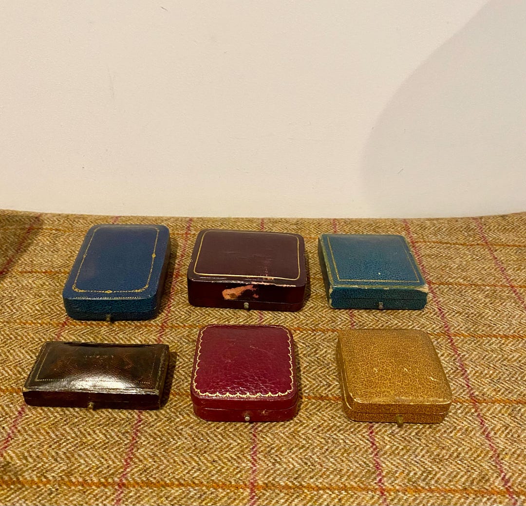 6 X Vintage Jewellery Boxes. Antique British Jewelry Boxes. the Price ...