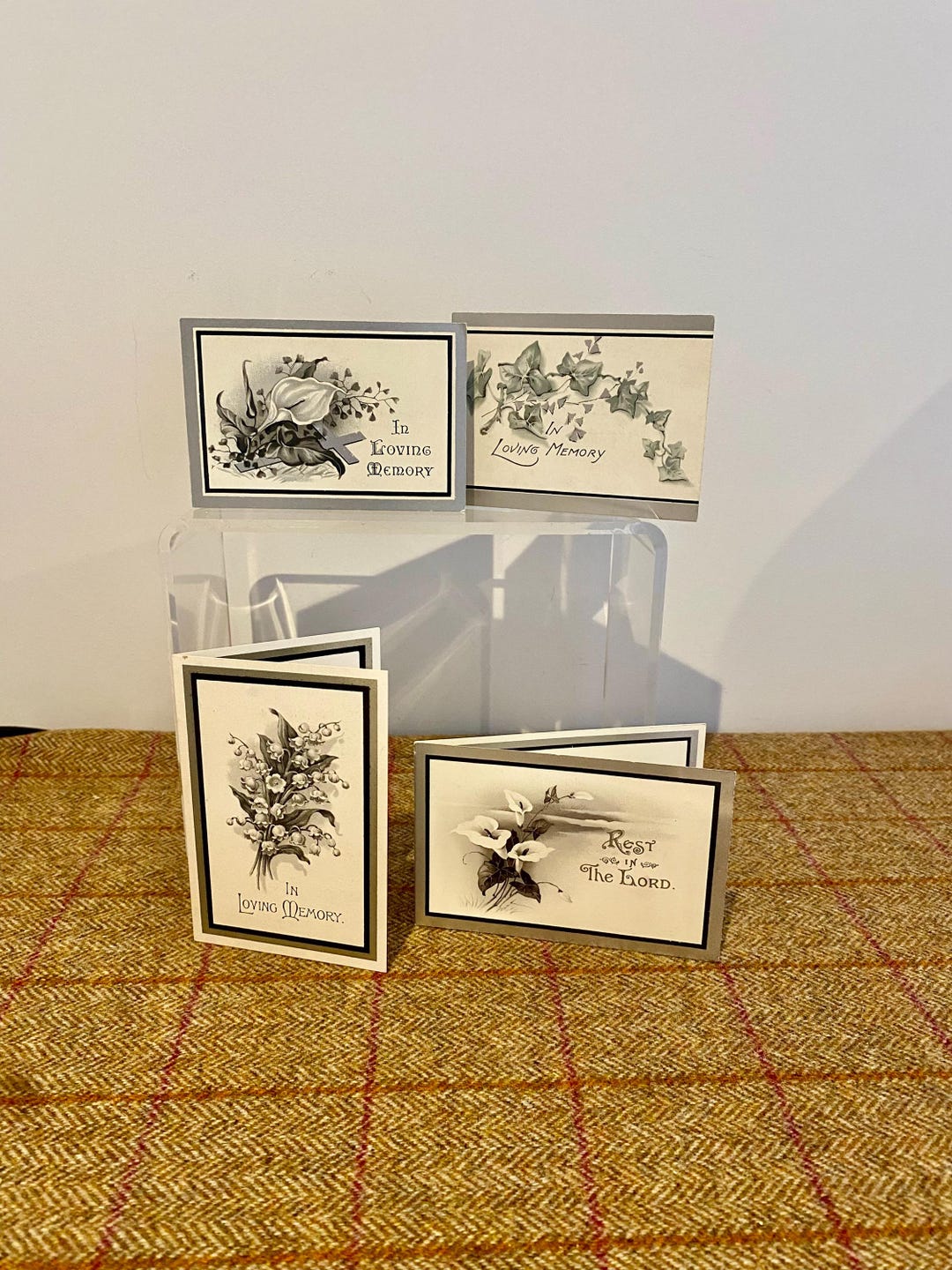 Four Antique in Memoriam Funeral Cards. Edwardian Remembrance Cards to ...