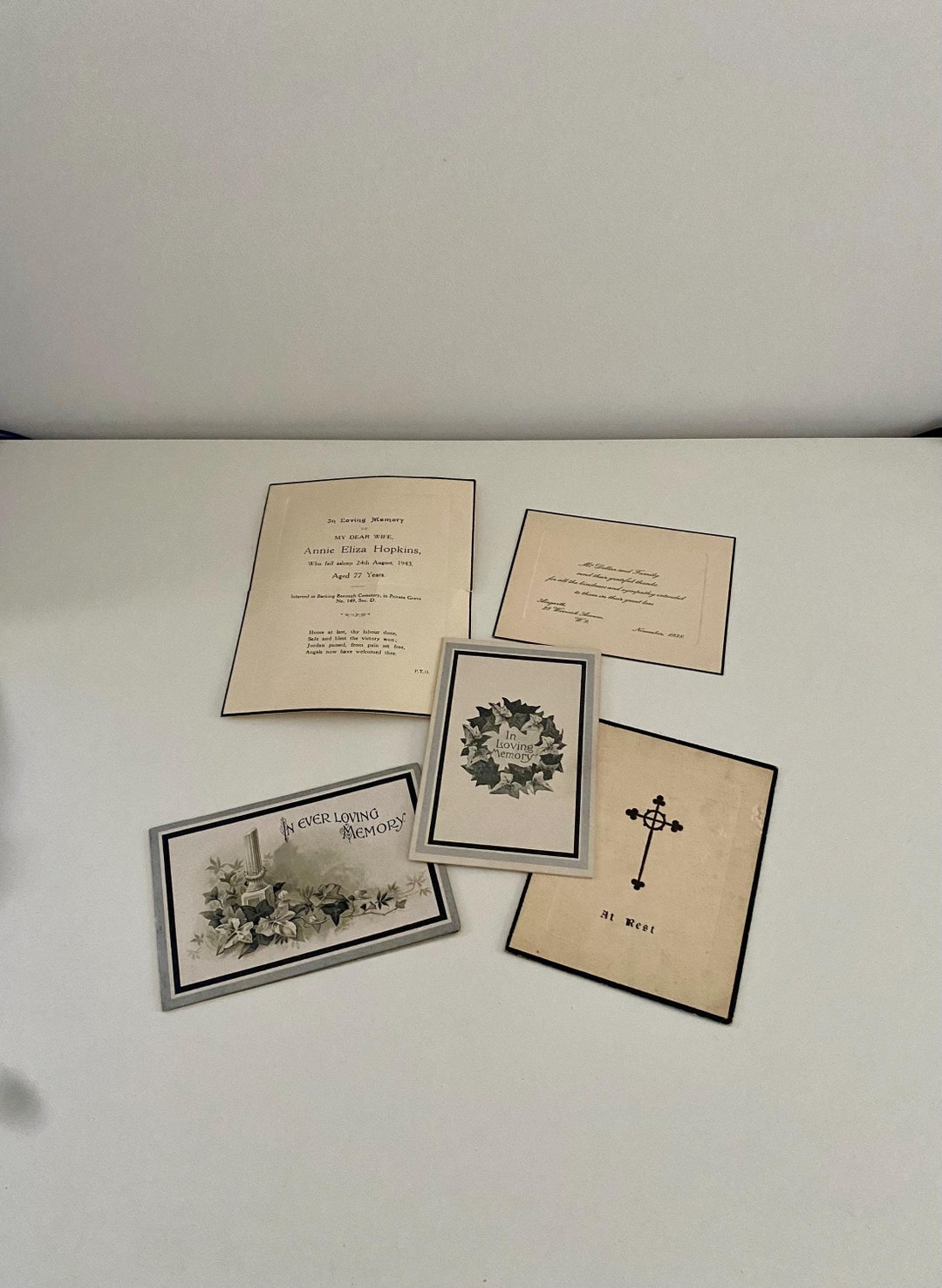 Antique in Memoriam Cards. Remembrance Cards. Family Mourning Death ...