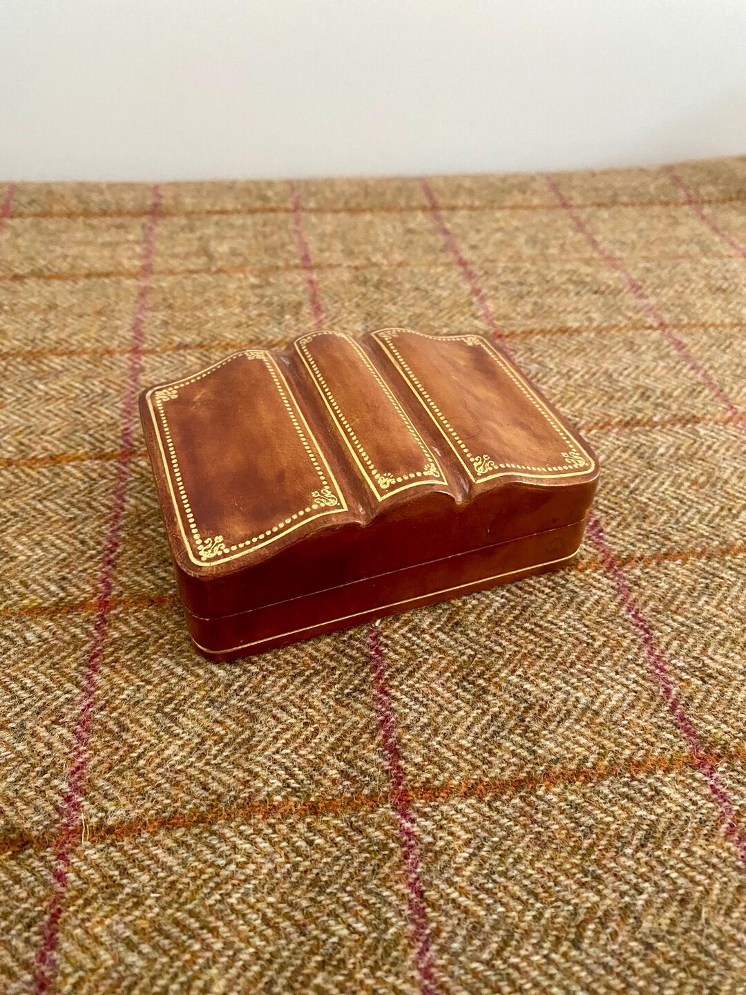 Wonderful Vintage Leather Trinket Box. Italian Vintage Jewellery Box ...