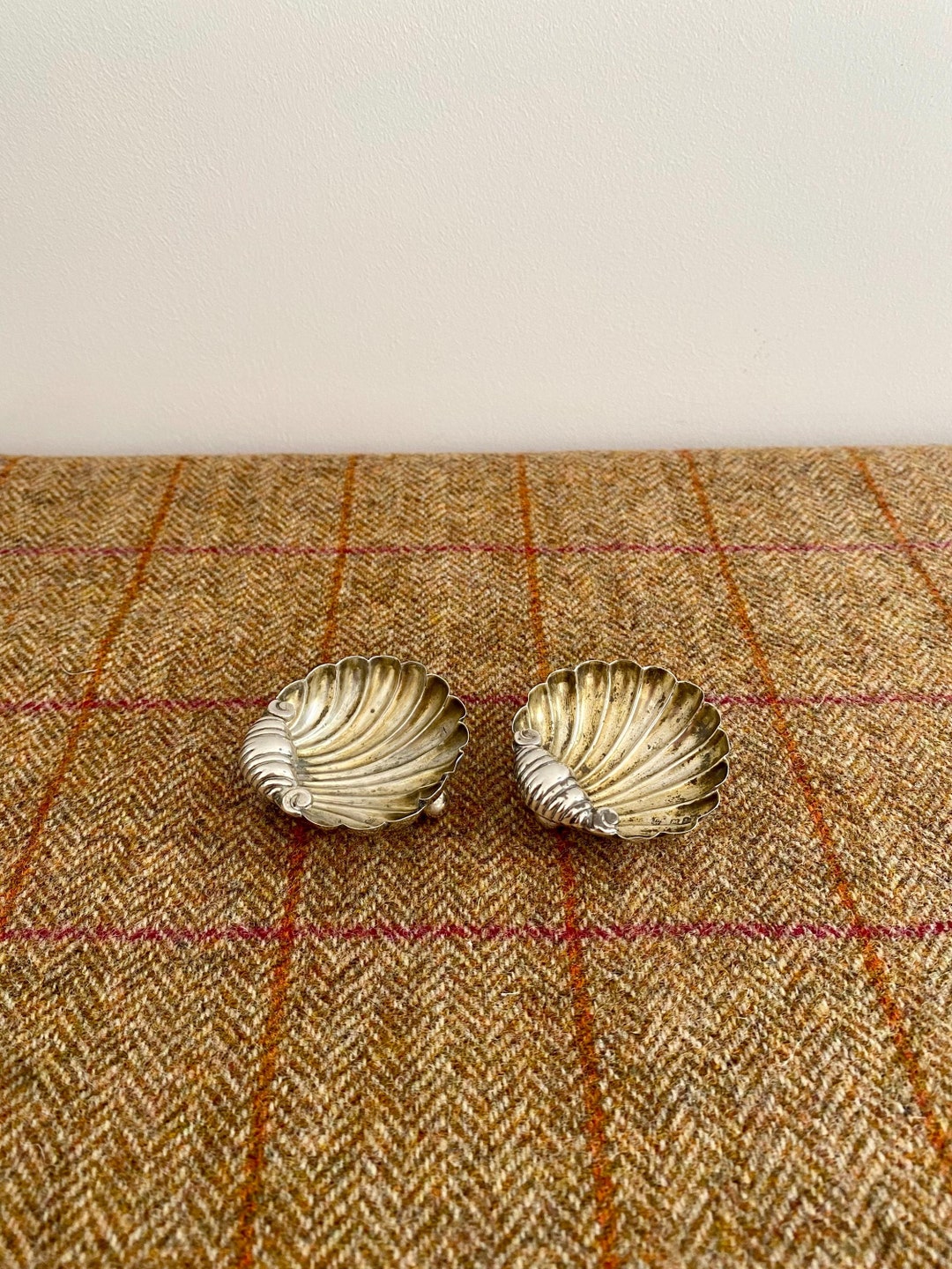 A Victorian Pair of Solid Silver Shell Shaped Salts. Antique Clam ...