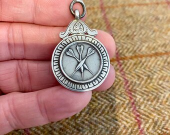 Vintage Solid Silver Pocket Watch Chain Fob. Antique Silver Medal ...