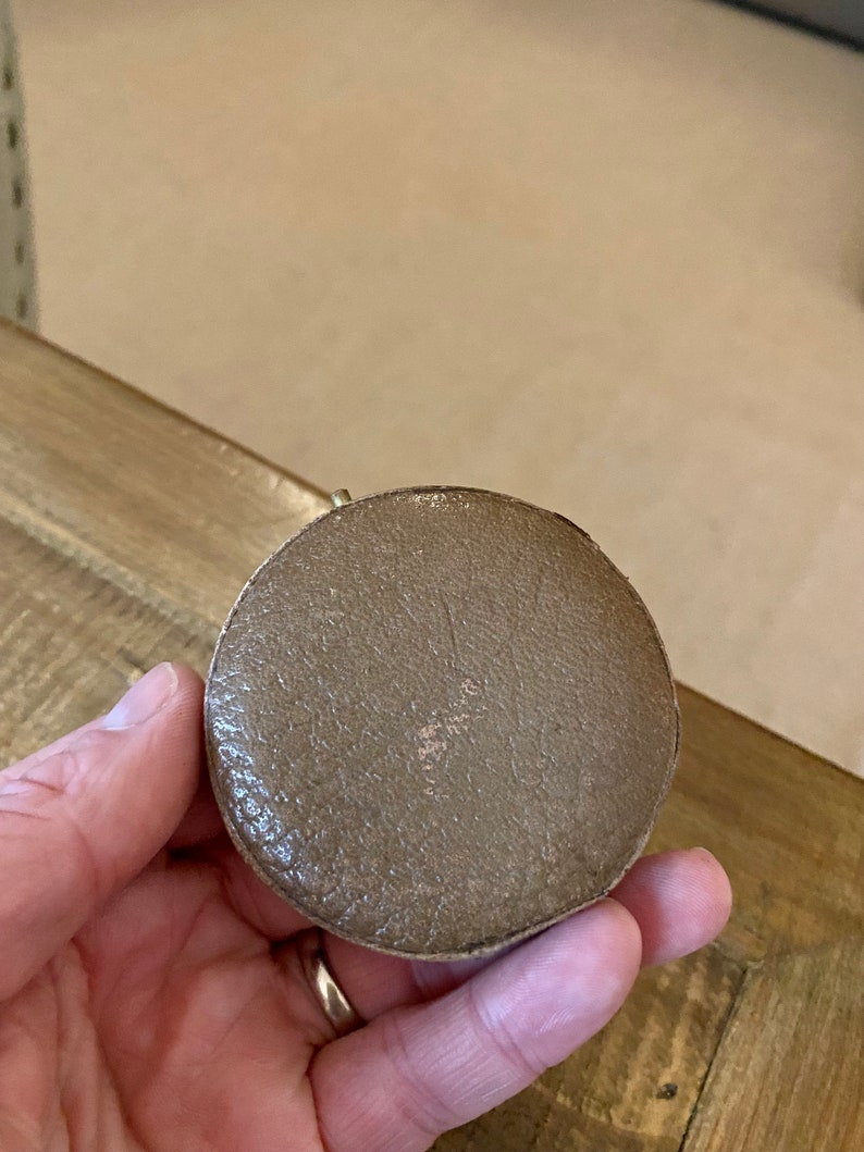 Small Round Leather Antique Jewellery Box. Vintage Jewelry - Etsy UK
