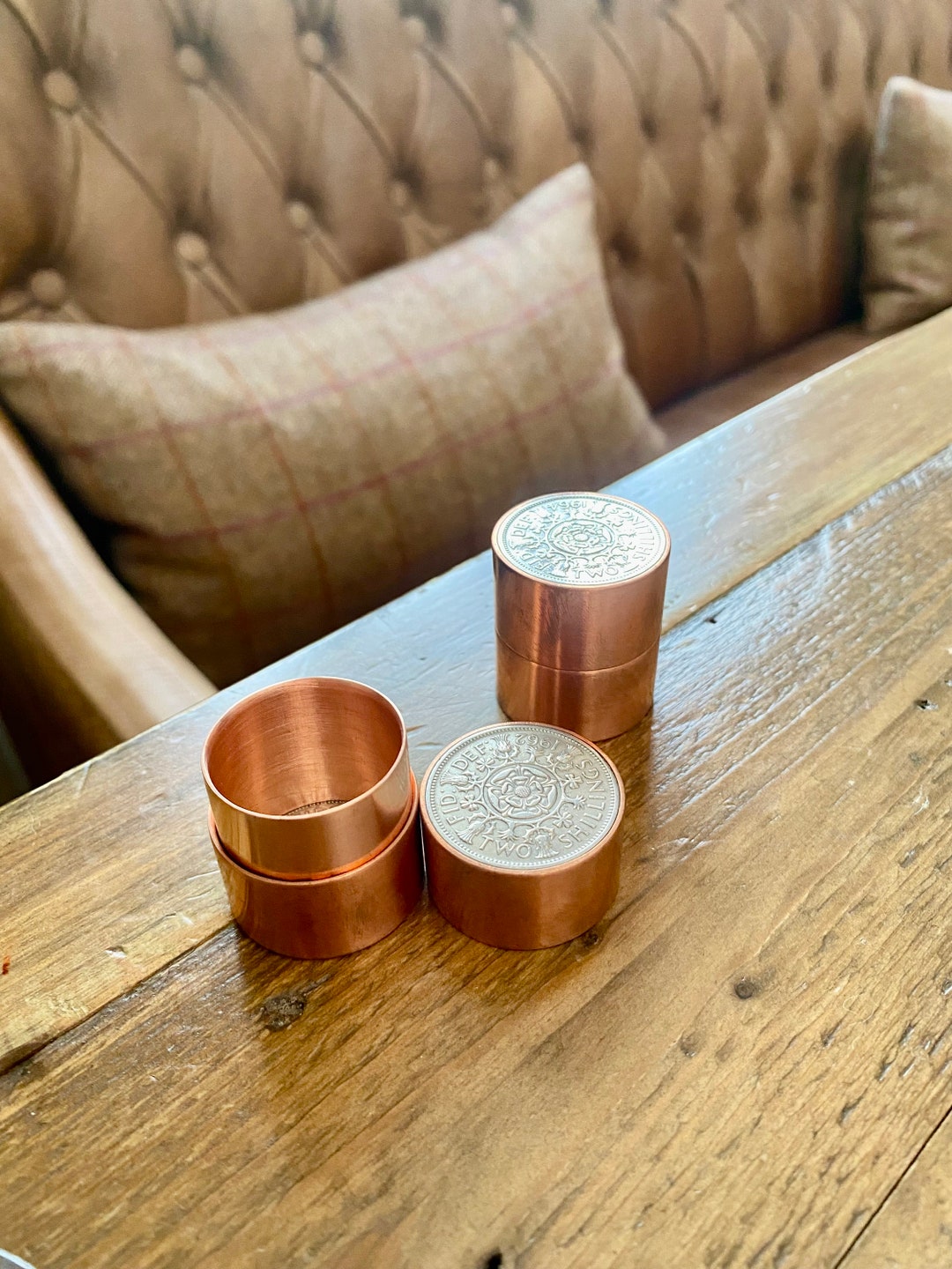 Handmade Coin Pill Box. A Small Box Made From Two Vintage British Coins ...