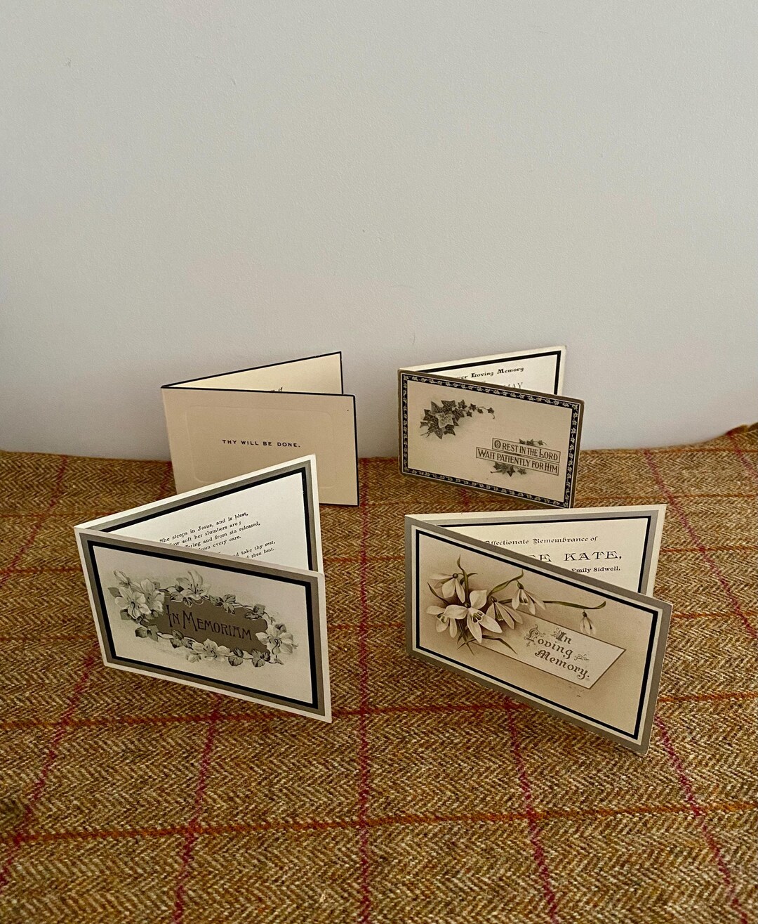 Four Antique Mourning Cards. Remembrance Cards to Announce the Death of ...