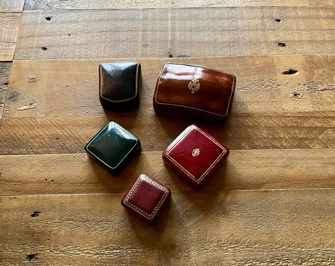 Five Vintage Leather Trinket Boxes. Italian Vintage Jewellery Boxes ...