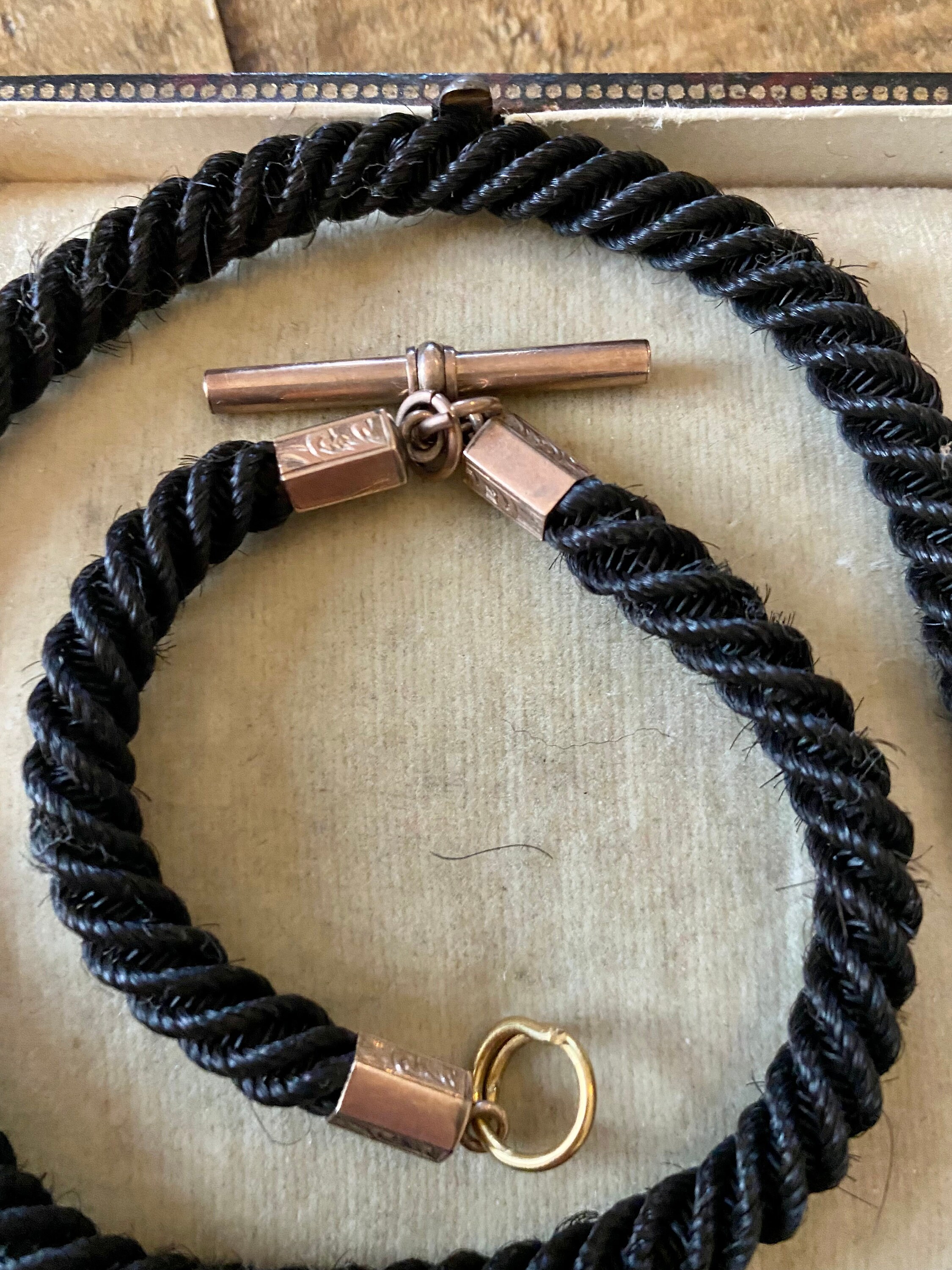 Victorian Mourning Hair Watch Chain. Woven Hair Memento in - Etsy