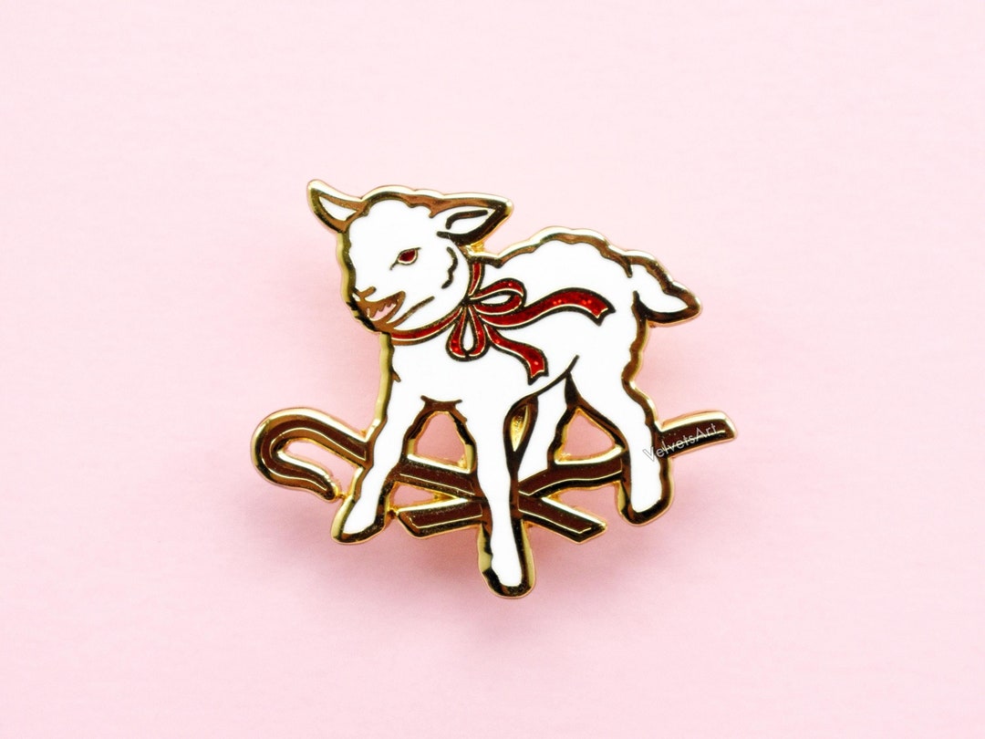 Savage Lamb Enamel Pin Golden Metal - Etsy