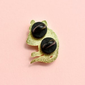 Pizza Rat Enamel Pin - Golden Metal - Etsy