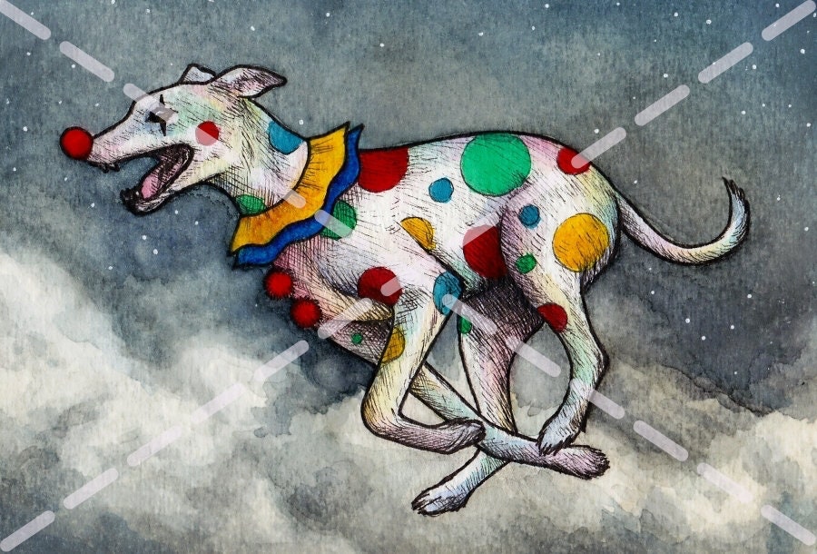 Sparkly Clown Dog Sticker | Etsy