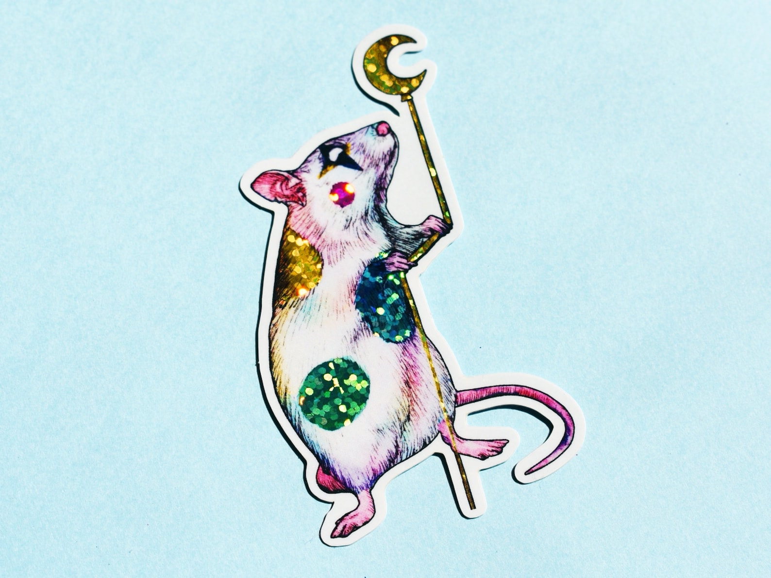 Sparkly Clown Rat Sticker | Etsy