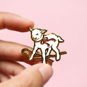 Savage Lamb Enamel Pin Golden Metal - Etsy