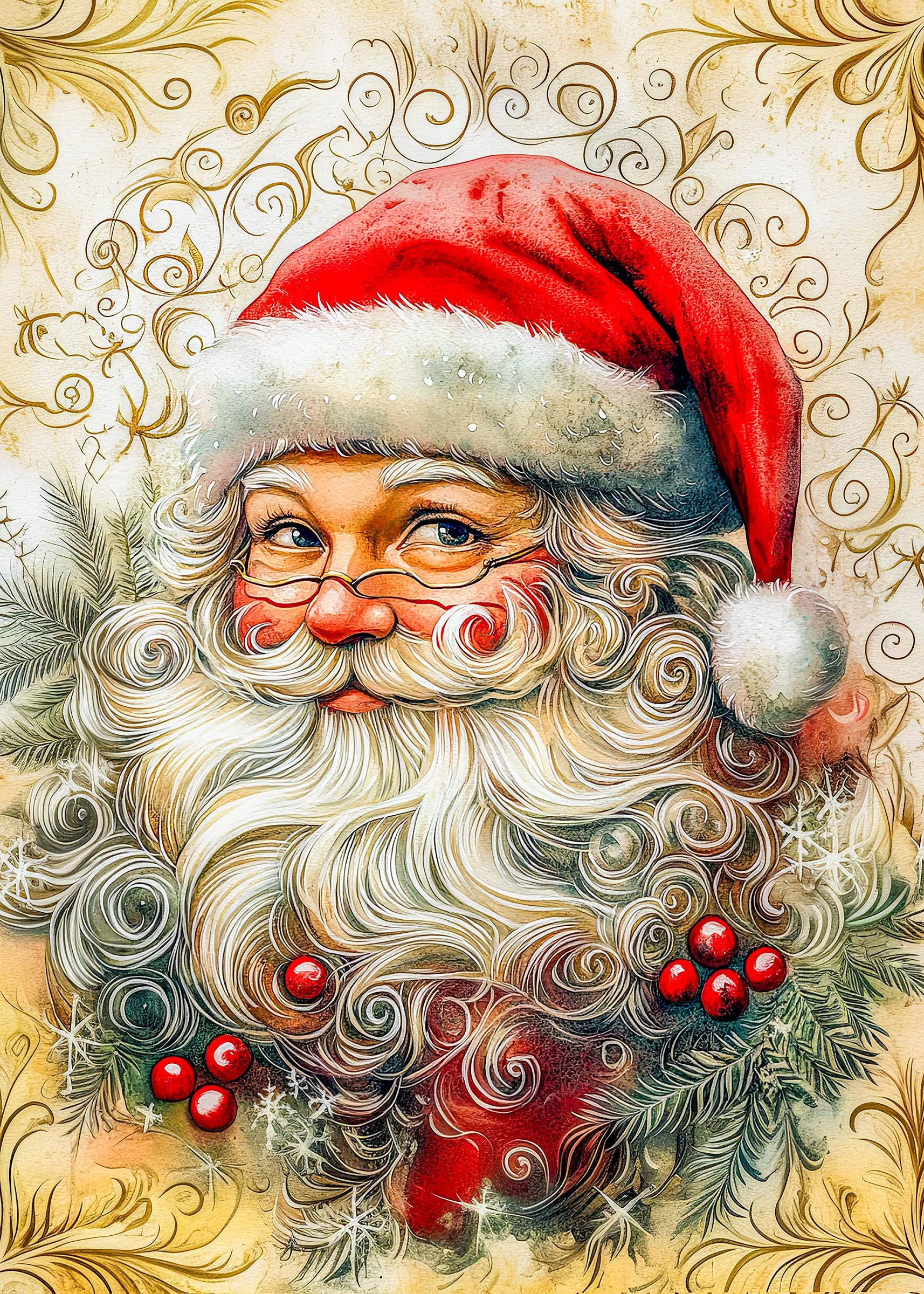 Vintage Santa Claus Digital Download Bundle 4 Christmas Vintage Style ...