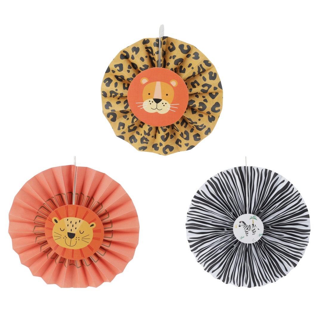Decorative Paper Rosettes With Animal Pattern and Animal Motif 20 Cm ...