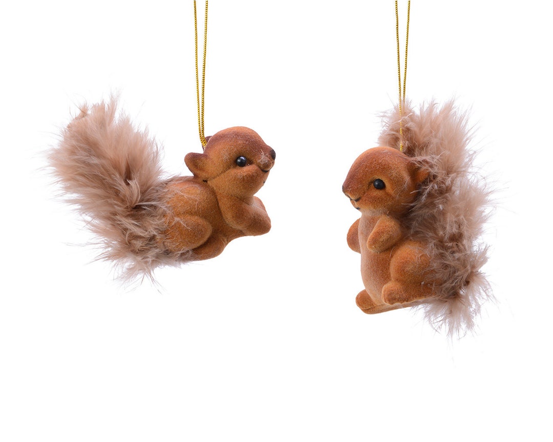 Christmas Tree Decoration Plastic / Velvet Squirrel 6 Cm Brown - Etsy
