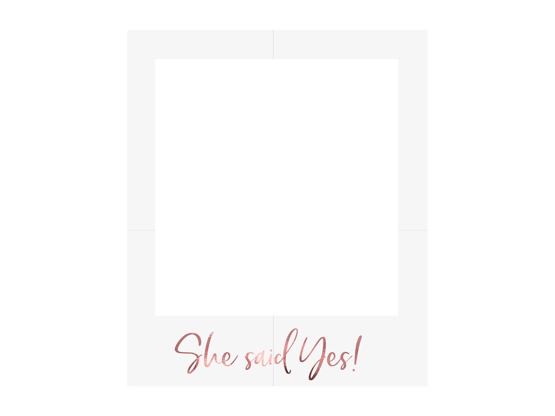Photo Box Selfie Photo Frame She Said Yes 50 X 59 Cm White / Rose Gold ...