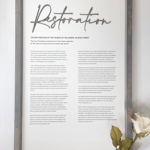 The Restoration | LDS Proclamations Modern Wall Decor Sign | the ...