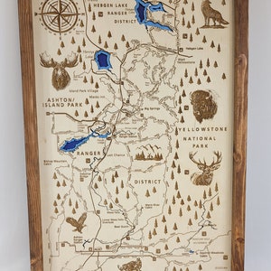 Ashton to Island Park Laser Engraved Topo Map - Etsy