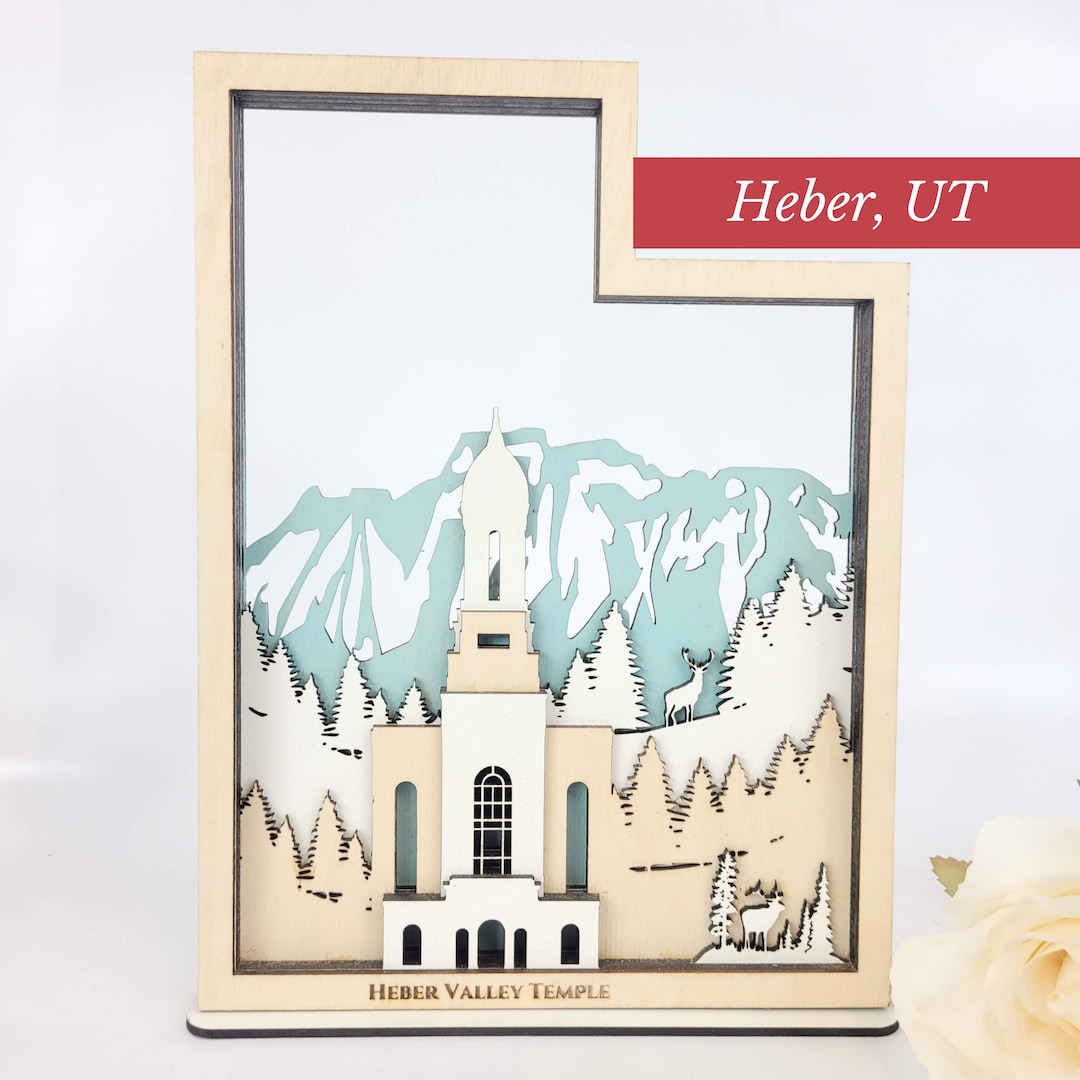 Heber Utah Temple, LDS Customized Temple State Sign, Laser Cut and ...