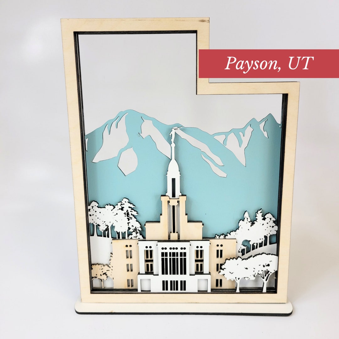 LDS Customized Temple State Sign (payson, Utah Temple), Laser Cut and ...