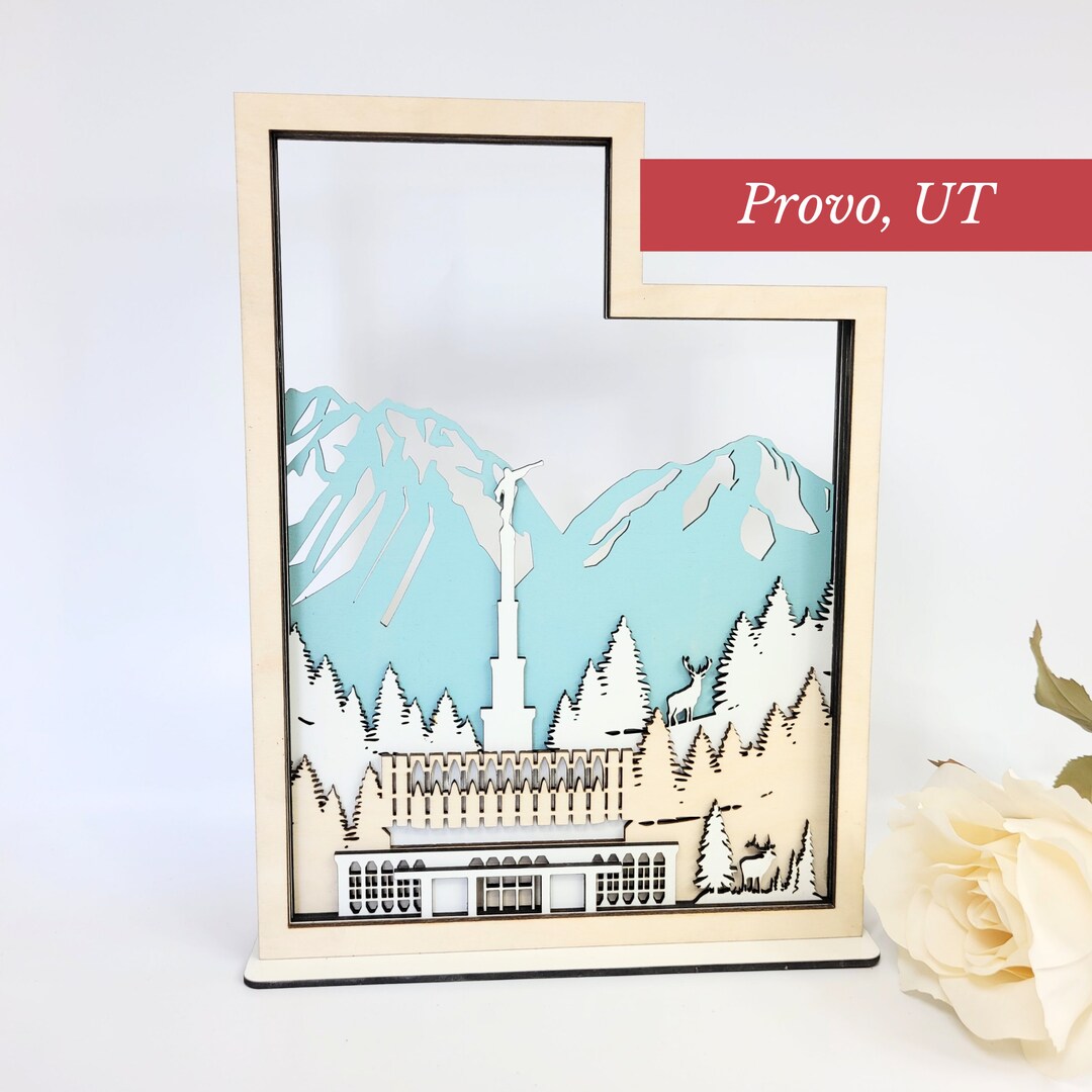 LDS Customized Temple State Sign (provo Utah Temple), Laser Cut and ...