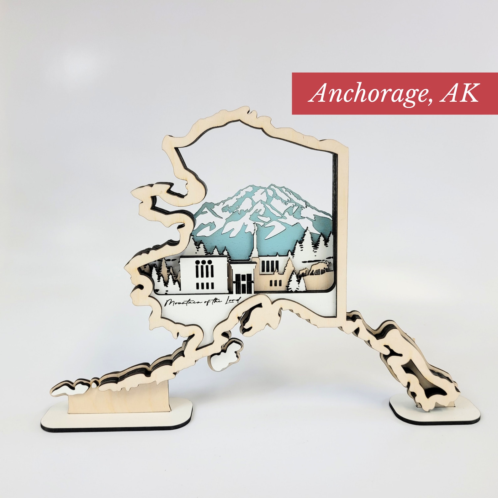Anchorage Alaska Temple, LDS Customized Temple State Sign, Laser Cut ...