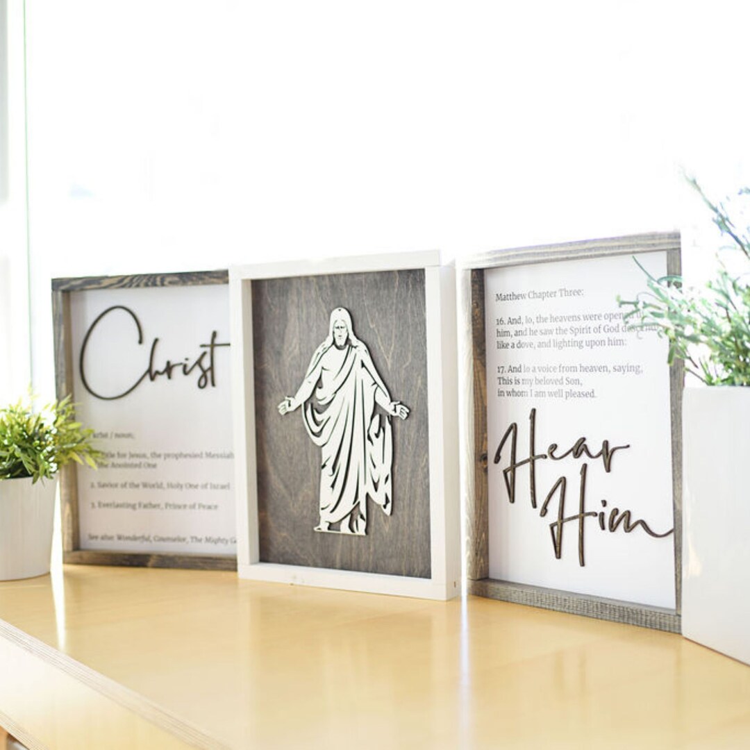 Christus Sign Set | Laser Cut Baltic Birch Wood Sign Set | Includes ALL ...