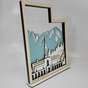 LDS Customized Temple State Sign (bountiful, Utah Temple), Laser Cut ...