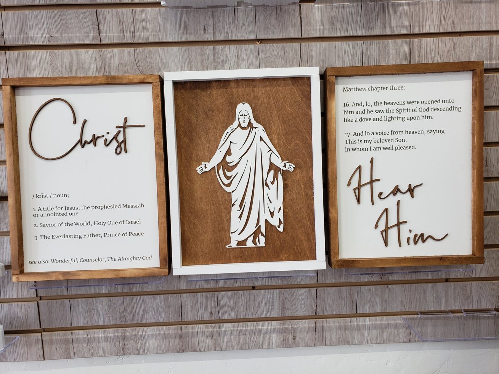 Christus Sign Set | Laser Cut Baltic Birch Wood Sign Set | Includes ALL ...